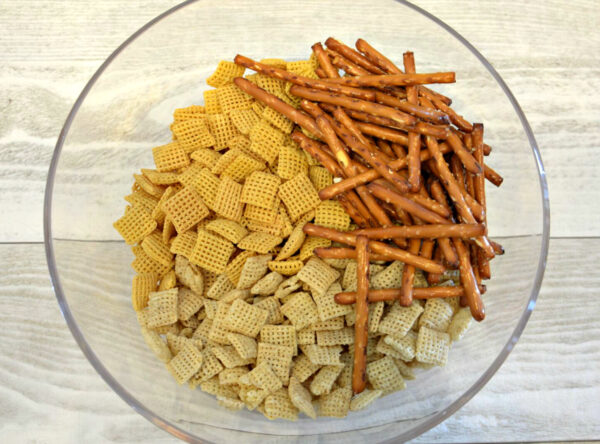 Sriracha Honey Chex Mix - Beeyond the Hive