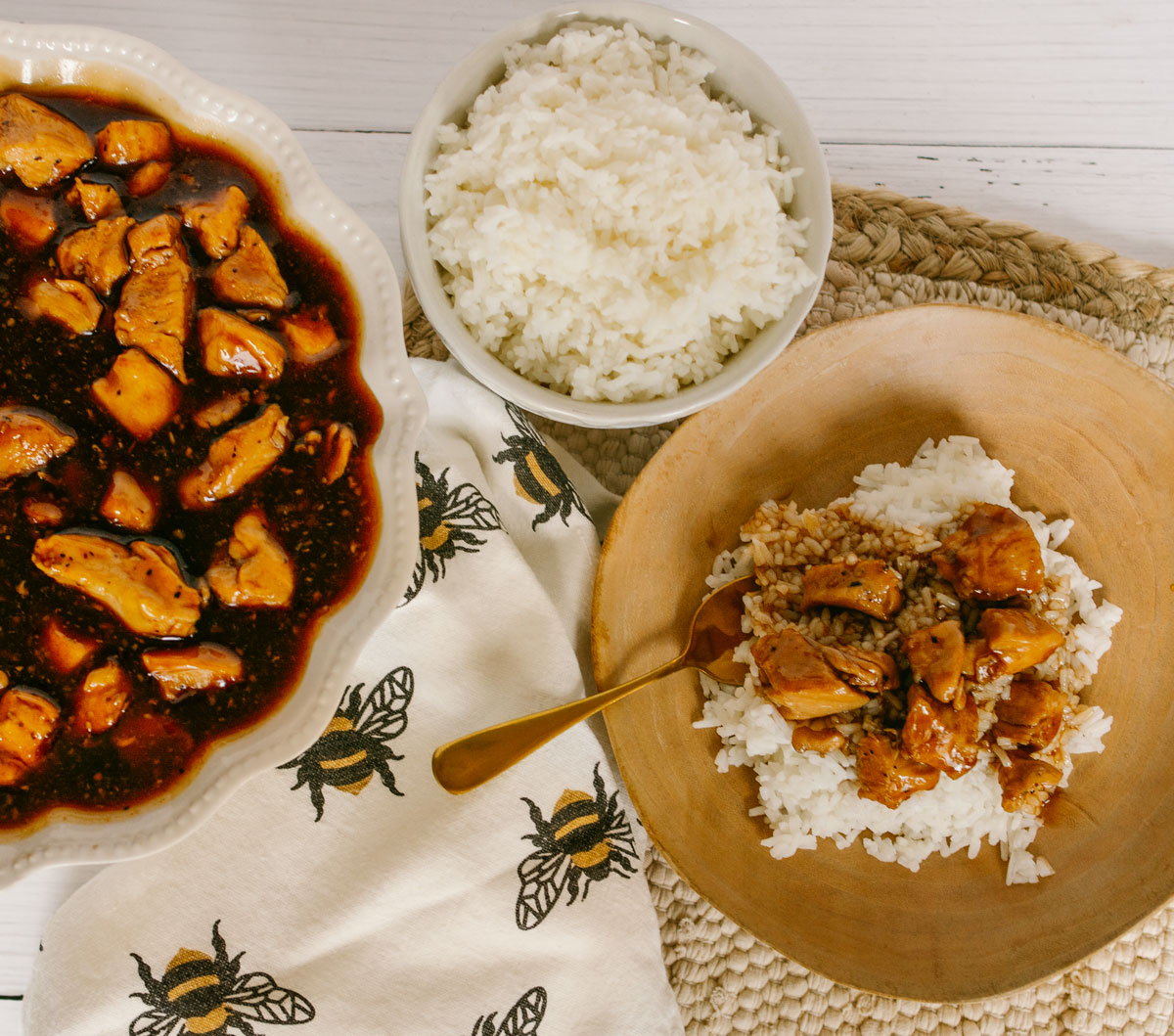 Honey Soy Chicken with Rice - Beeyond the Hive